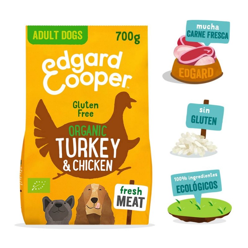 Comprar Edgard cooper perro adulto bio ternera y pollo 700 GR - Verdecora
